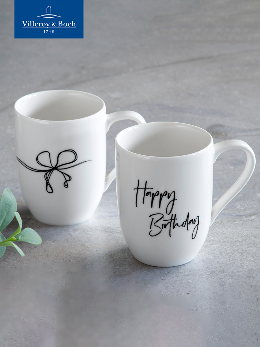 Набор кружек для чая и кофе 2 шт, 340 мл, Happy Birthday, Statement, Villeroy & Boch, Премиум-Фарфор