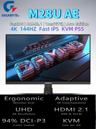 28" Монитор M28U Arm Edition Gaming Monitor, SS IPS,144HZ, KVM PS5, черный