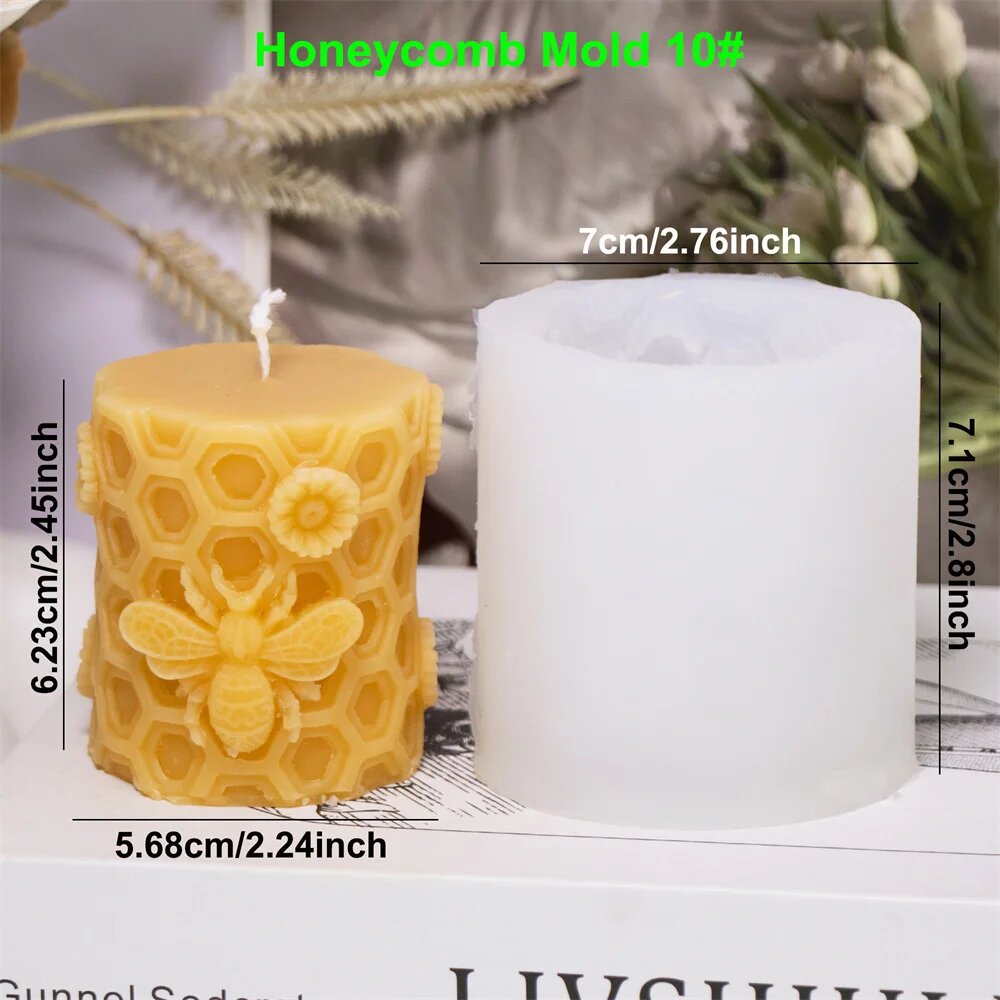 Силиконовая форма для свечей "Пчелиные соты" Honeycomb Mold 10