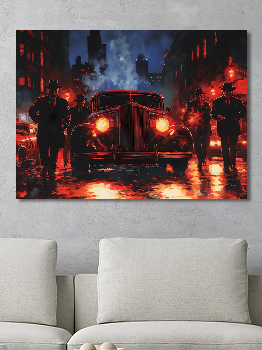 Картина на холсте - "Гангстеры, мафия", 40х60 см.