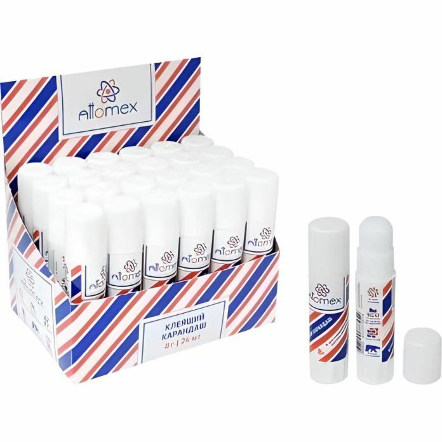 Клей карандаш 8 гр. Attomex PVА основа 4042030 . Комплект из 24 штук
