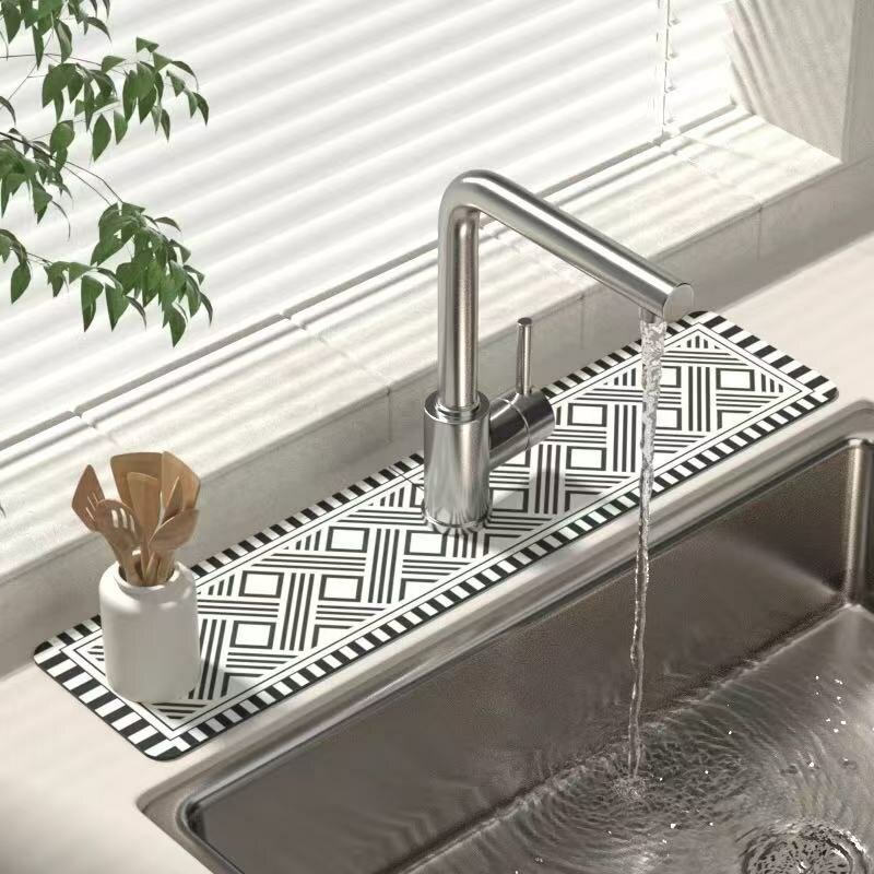 Технологичный тканевый впитывающий коврик для раковины 60cm*10cm Перфорированный