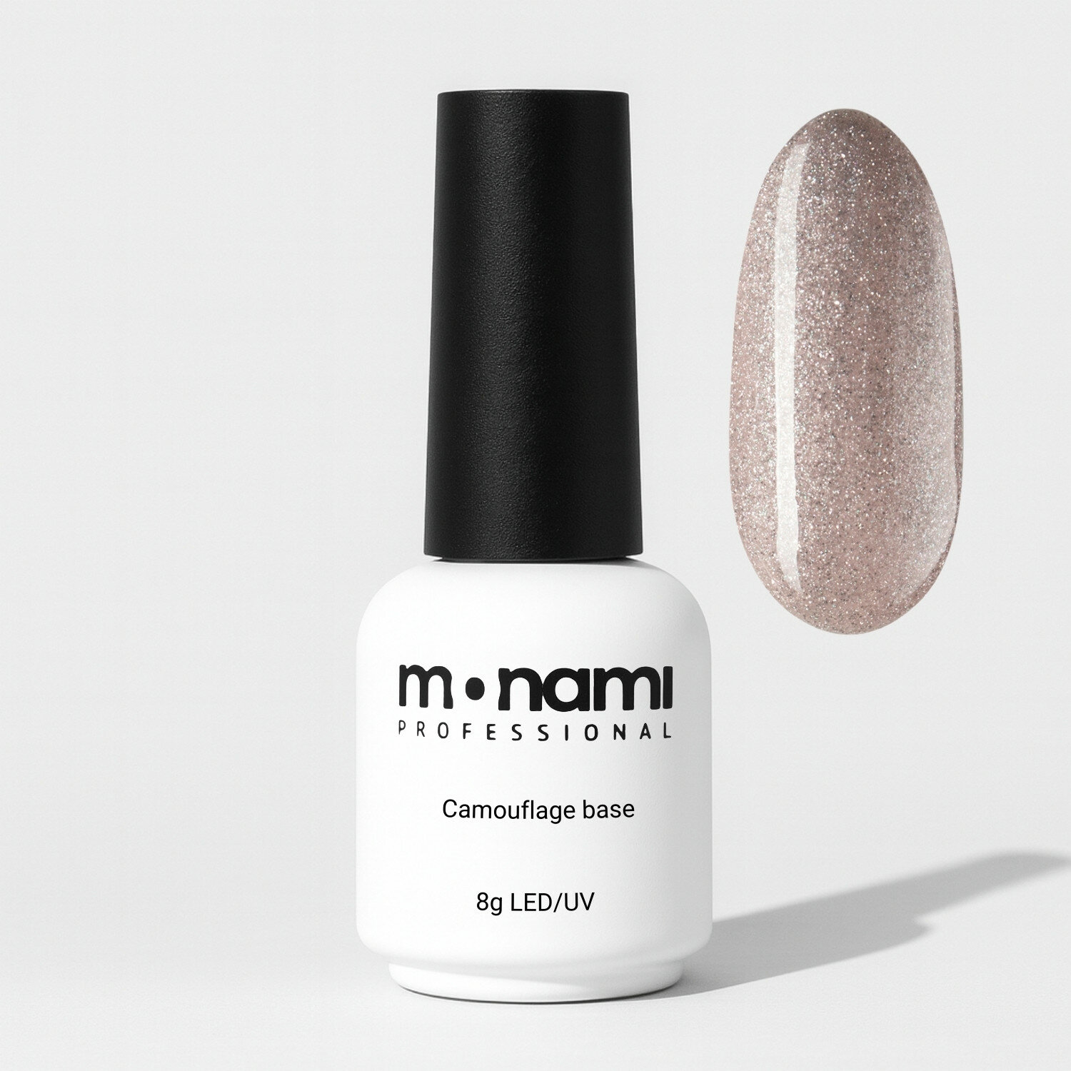 База для гель-лака Monami Base Aurora Beige 8 г бежевая со светоотражающими блестками, полупрозрачная