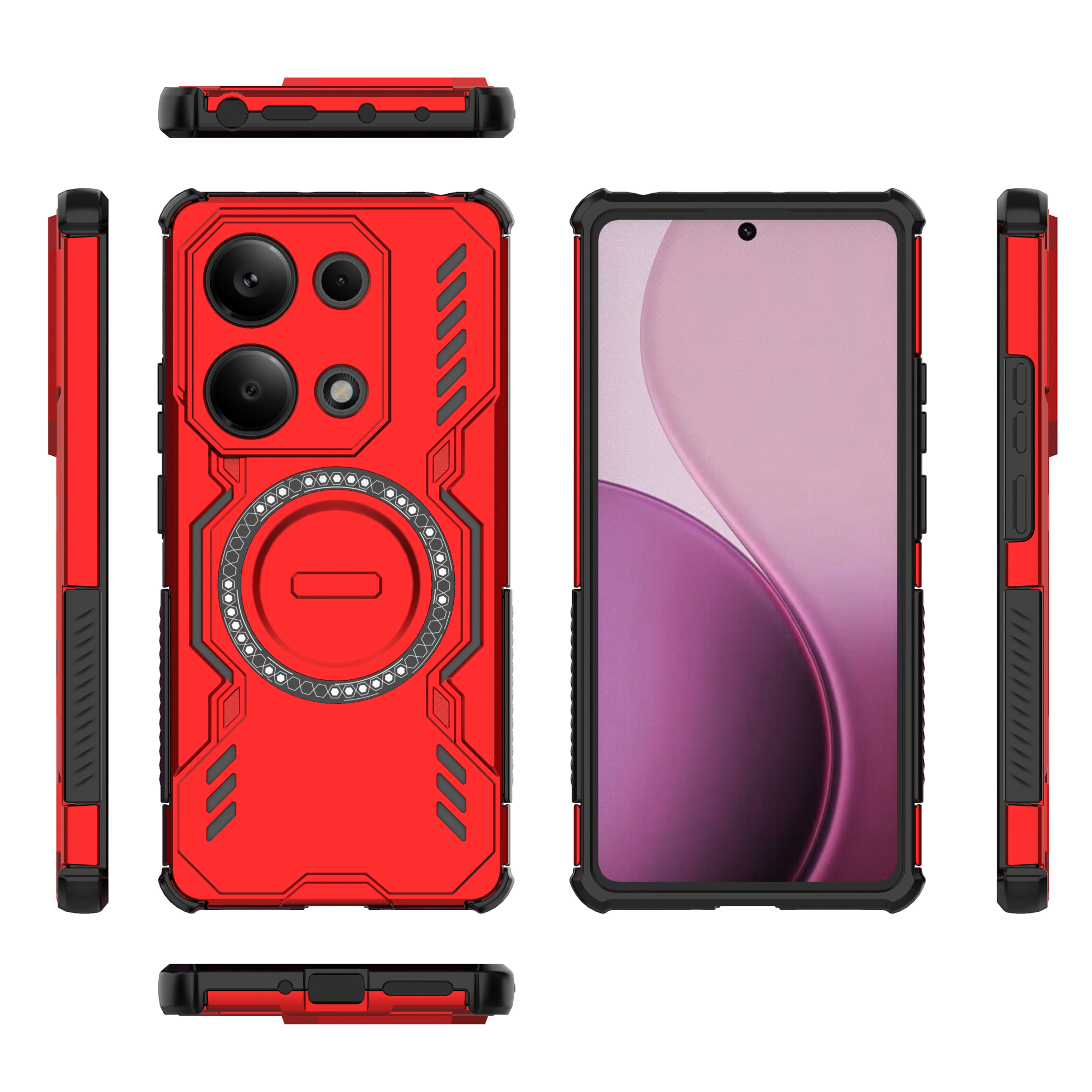 Подходит для Redmi Note 14S / POCO M6 Pro 4G /Редми Ноте 13 Pro 4G Чехол для смартфона, soft touch, матовая поверхность,360° Полная защита, накладка, поликарбонат (PC), защита камеры, ударопрочный