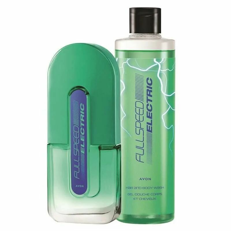 AVON Набор Full Speed Electric Туалетная вода 75мл и Шампунь-гель для душа 250мл