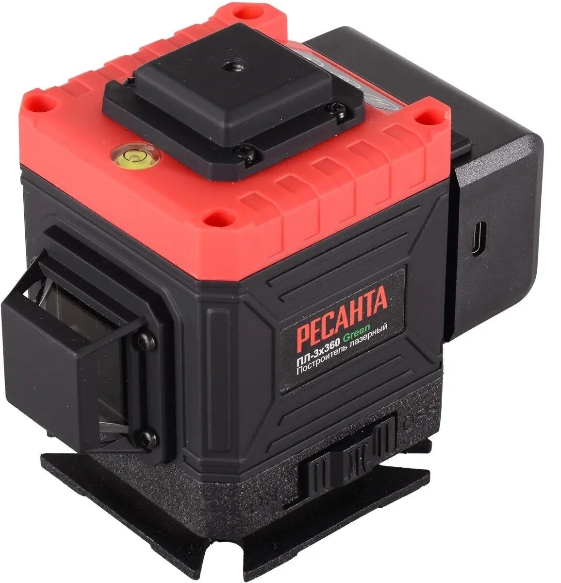 Лазерный уровень Ресанта ПЛ-3Х360 Green аккумуляторный, 3 зеленых луча, 30м, ±1.5мм / нивелир