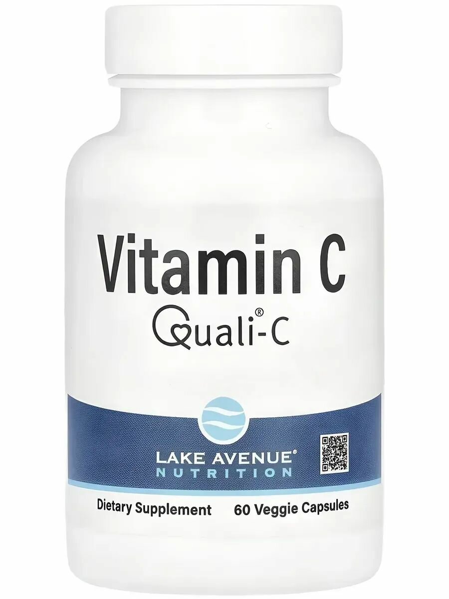 Витамин C, 60 капсул для ежедневной поддержки иммунитета и синтеза коллагена