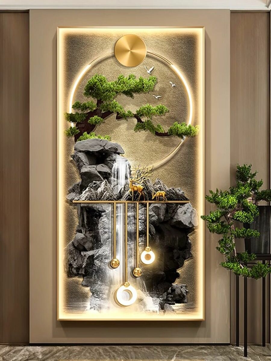 Декоративная 3D-картина с подсветкой, 3D-рельефное настенное панно С дистанционным управлением, Настенные скульптуры, для гостиной, прихожей и коридора, Блок питания