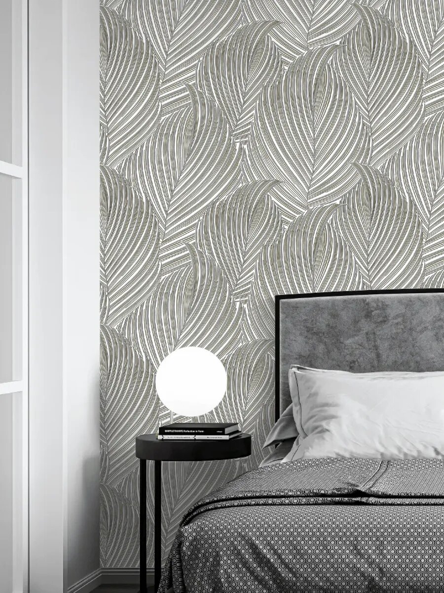 Обои STYLE DECOR, флизелиновые, влагостойкие, рельефные, черно-белые, 100% покрытие стен