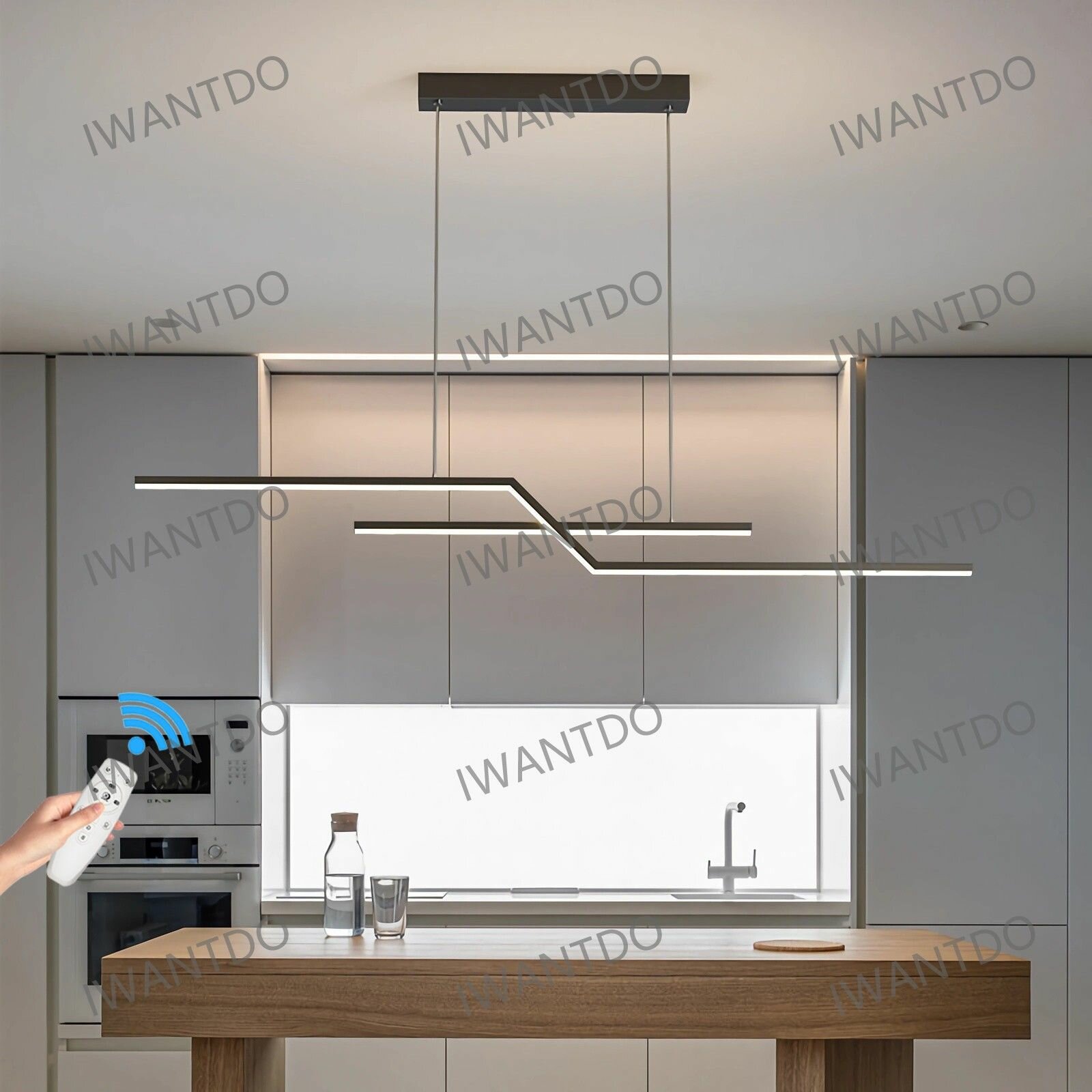 Светодиодные Регулируемая яркость Подвесной светильник Обеденный стол Лампа с дистанционным управлением для столовой Бар офис Магазин Кухня Гостиная Современный Дизайн BD422 Люстра