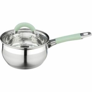 Ковш с крышкой Mallony Mentolo, 1.9 л, нерж. сталь, ручка с силиконом