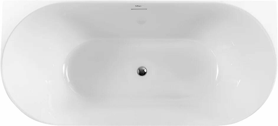 Акриловая ванна BelBagno BB412 170x80, пристенная, белая, глянцевая, овальная