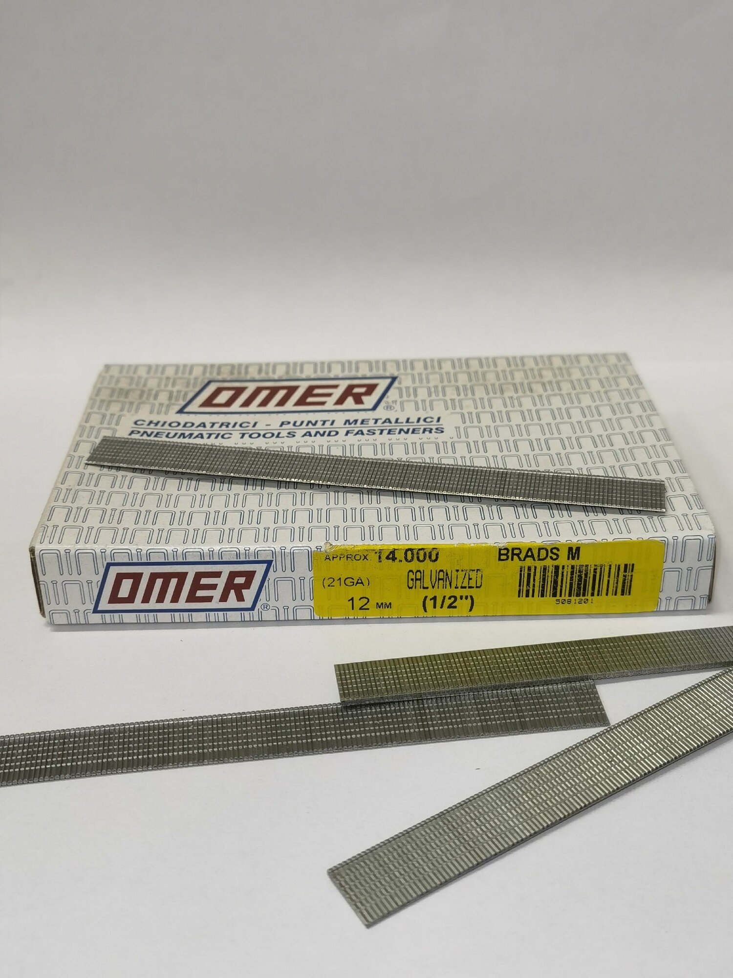 Шпильки для нейлера со шляпкой M/12 Omer, 12 мм, сечение 0,84 мм, GA21