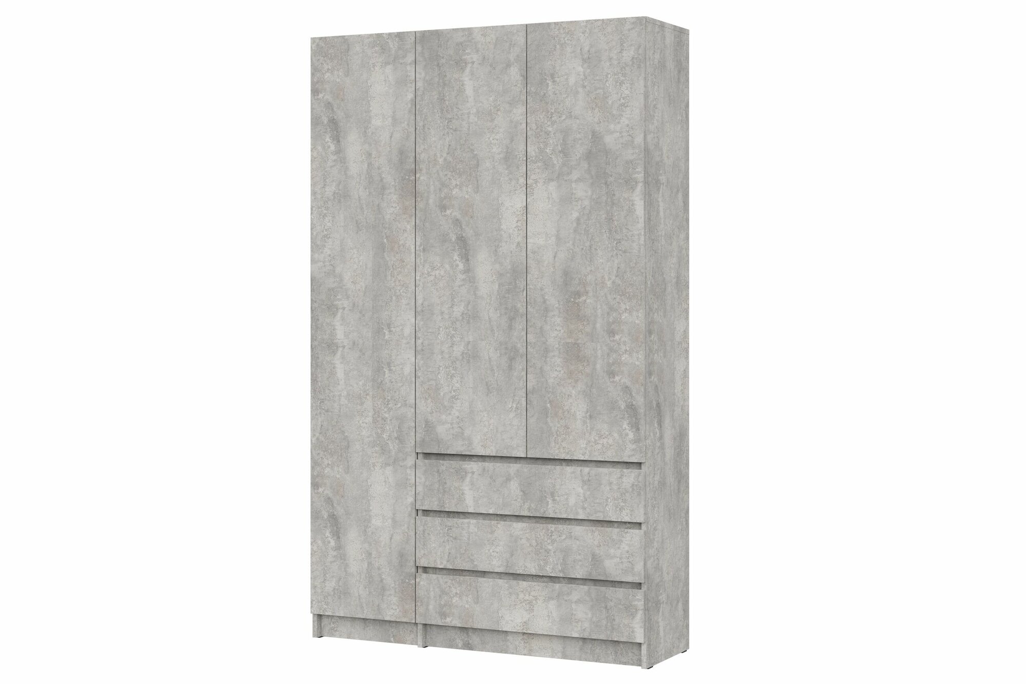 Шкаф трехстворчатый Бали,3 ящика, 120*38*200, цвет Цемент светлый