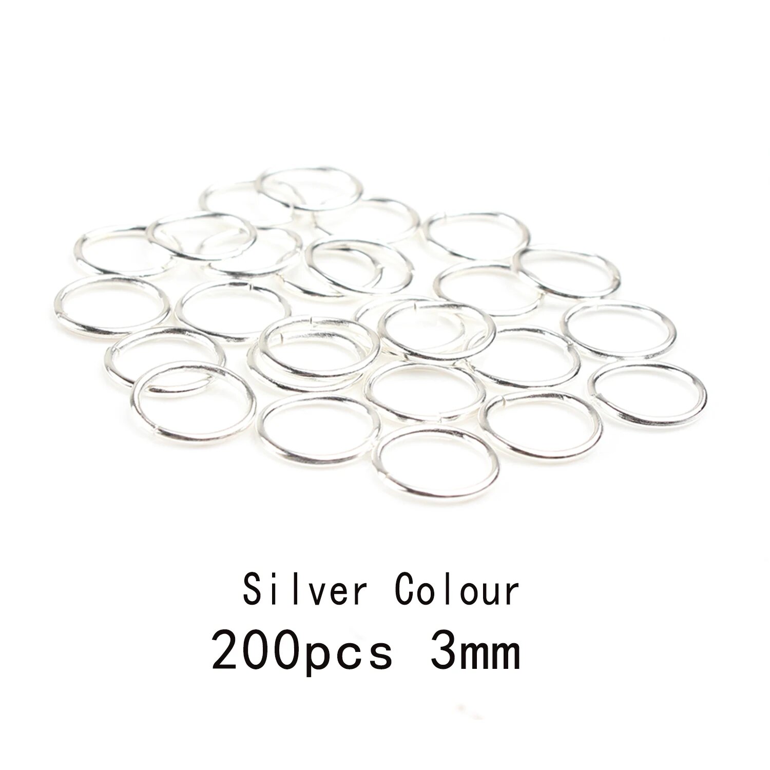 Металлические разрезные кольца GMB724 3-12 мм 200 шт Серебряный, Size 18