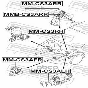 Подушка двигателя задняя Febest арт. mm-cs3arr