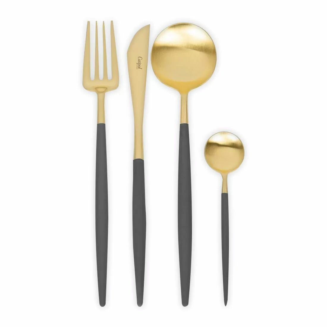 Набор столовых приборов Cutipol Goa Grey Matte Brushed Gold Plated GO.006. GRGB