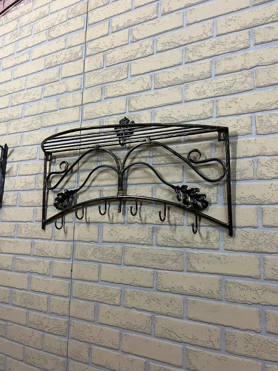 Вешалка настенная, кованая, Студия кованой мебели Нива, цвет античная бронза