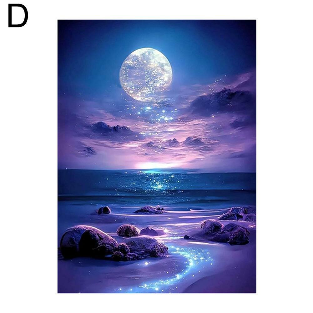 Алмазная мозаика на подрамнике 5D DIY/30x40 "Лунный водопад"