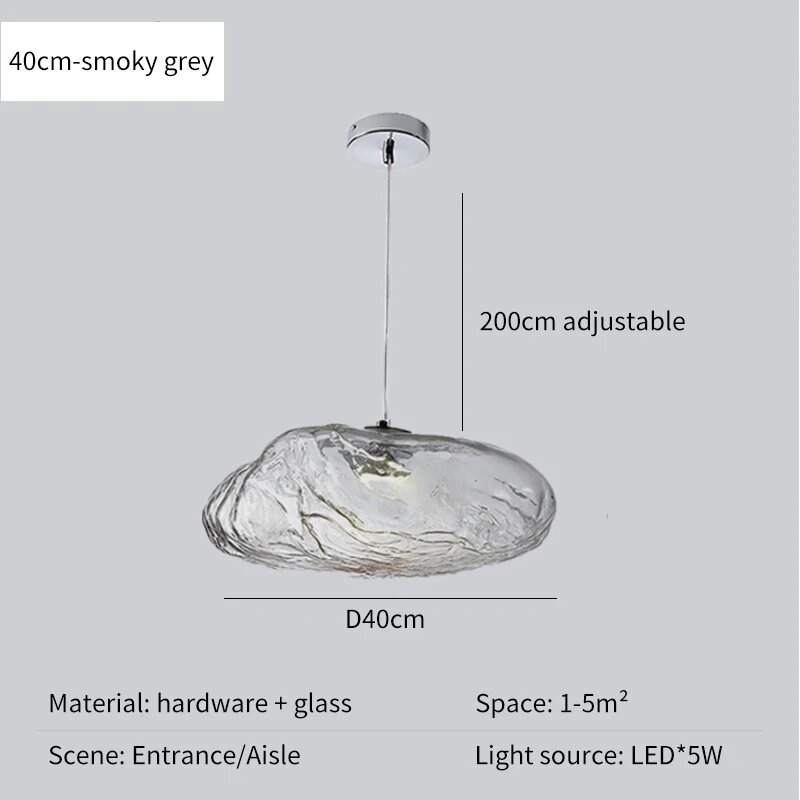 Nordic LED, подвесной светильник для гостиной, спальни, столовой, бара, современная стеклянная Потолочная люстра E27, декоративная Подвесная лампа, Gray-40cm, Warm light
