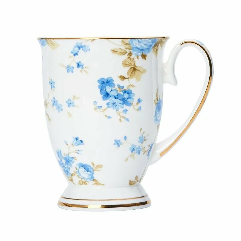 Кружка Dunoon, костяной фарфор, синяя, светло-розовая, 400мл