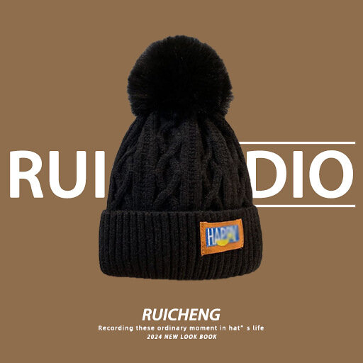 Женская шерстяная шапка, зимняя, толстая, теплая, вязаная шапка в японском стиле, с большой окружностью головы, с защитой от замерзания, с защитой ушей, шерстяная шапка-шарф в японском и корейском стиле.