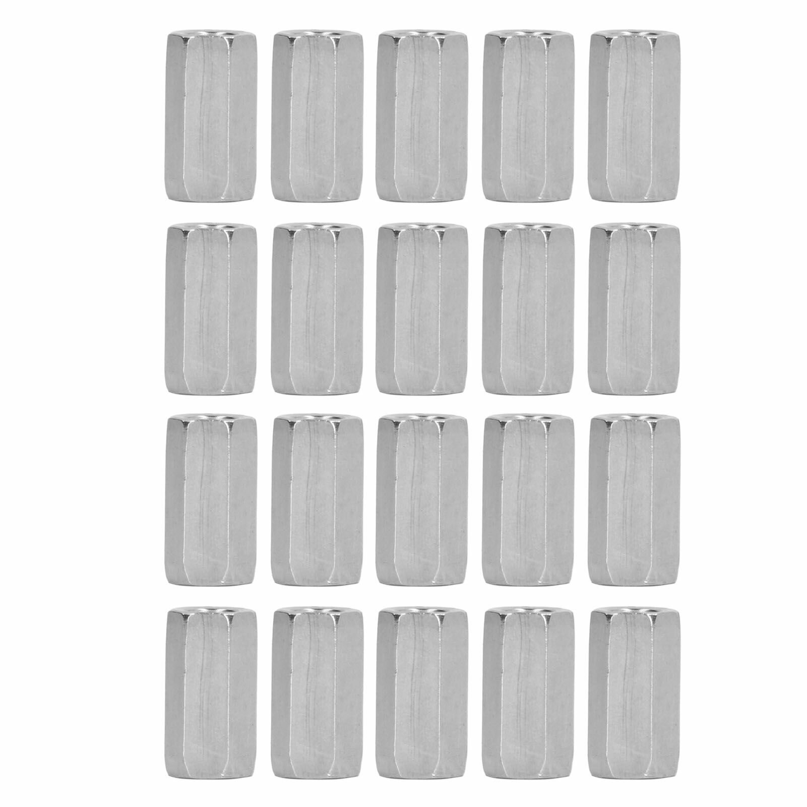 Шестигранная соединительная гайка М6 из нержавеющей стали, комплект из 20 гаек-соединителей, устойчивых к ржавчине, серебристая длинная соединительная муфта для ремонта резьбовых стержней