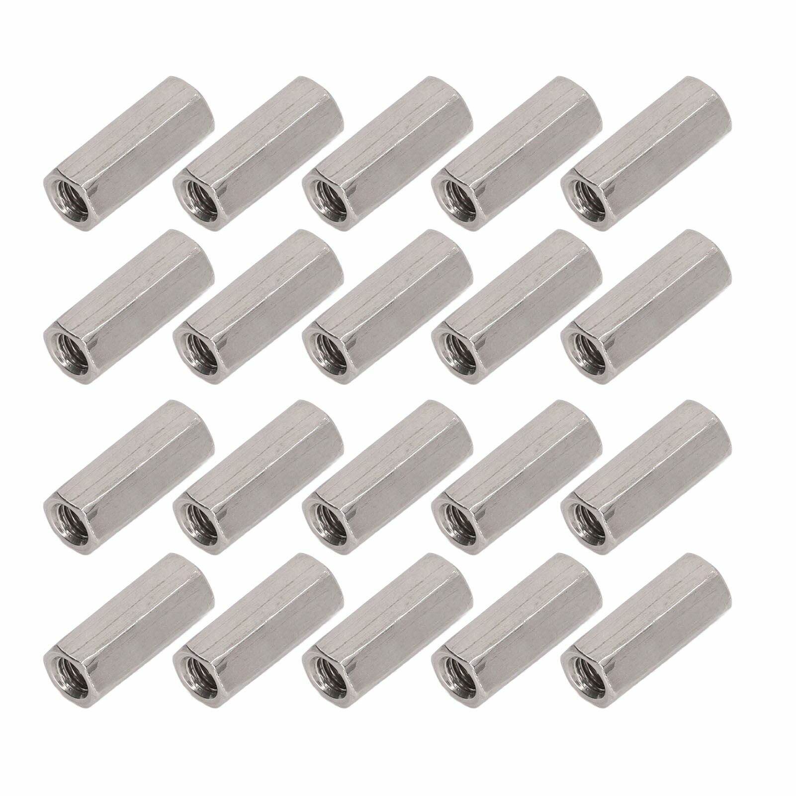 20 шт шестигранные соединительные гайки М5, длина 20 мм, 304 нержавейка