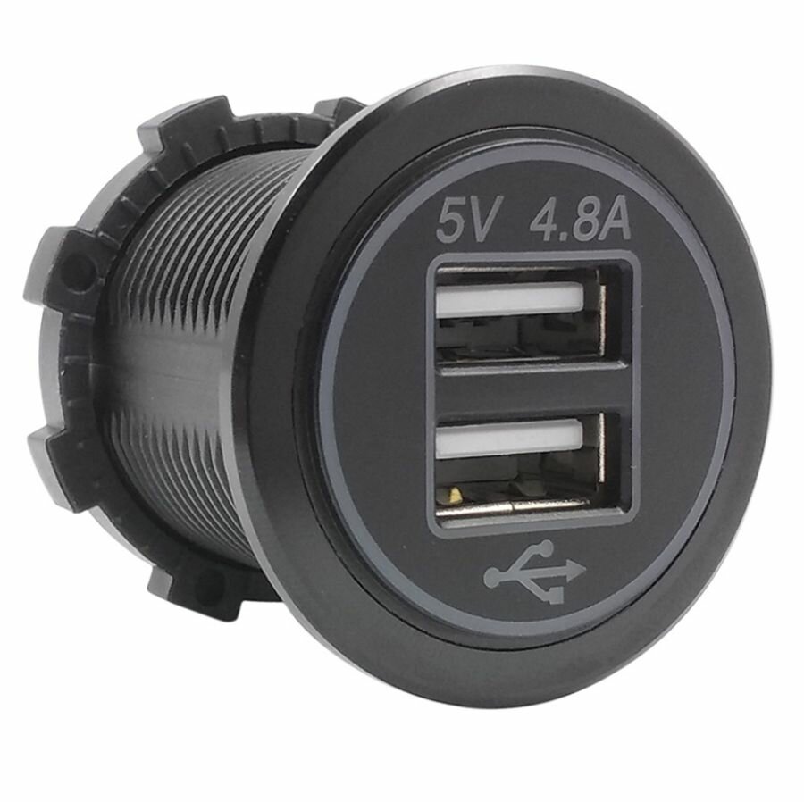 Гнездо Прикуривателя 12V 2.4A Двойное Usb Зарядное Устройство Адаптер Питания Автомобиля Мотоцикла