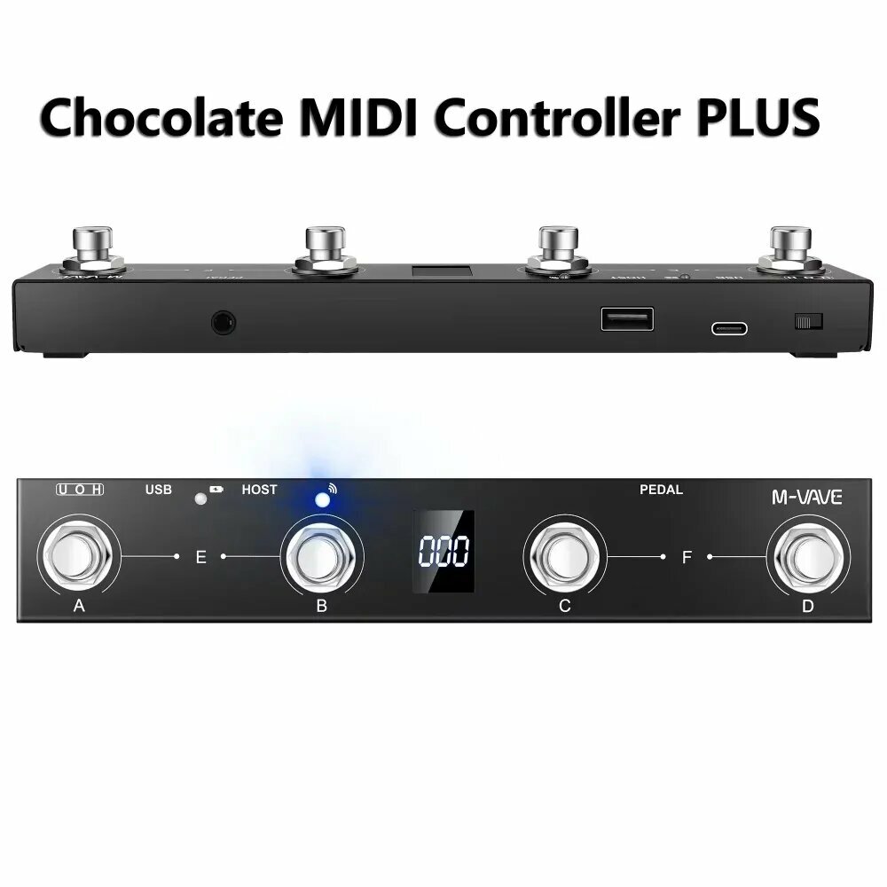 MIDI-контроллер M-vave Chocolate Plus – программируемый, 4 педали, USB, перелистывание страниц