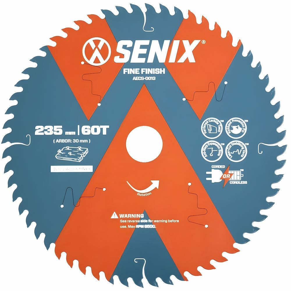 Диск пильный SENIX 235х30мм 60Т по дереву AECS-0013