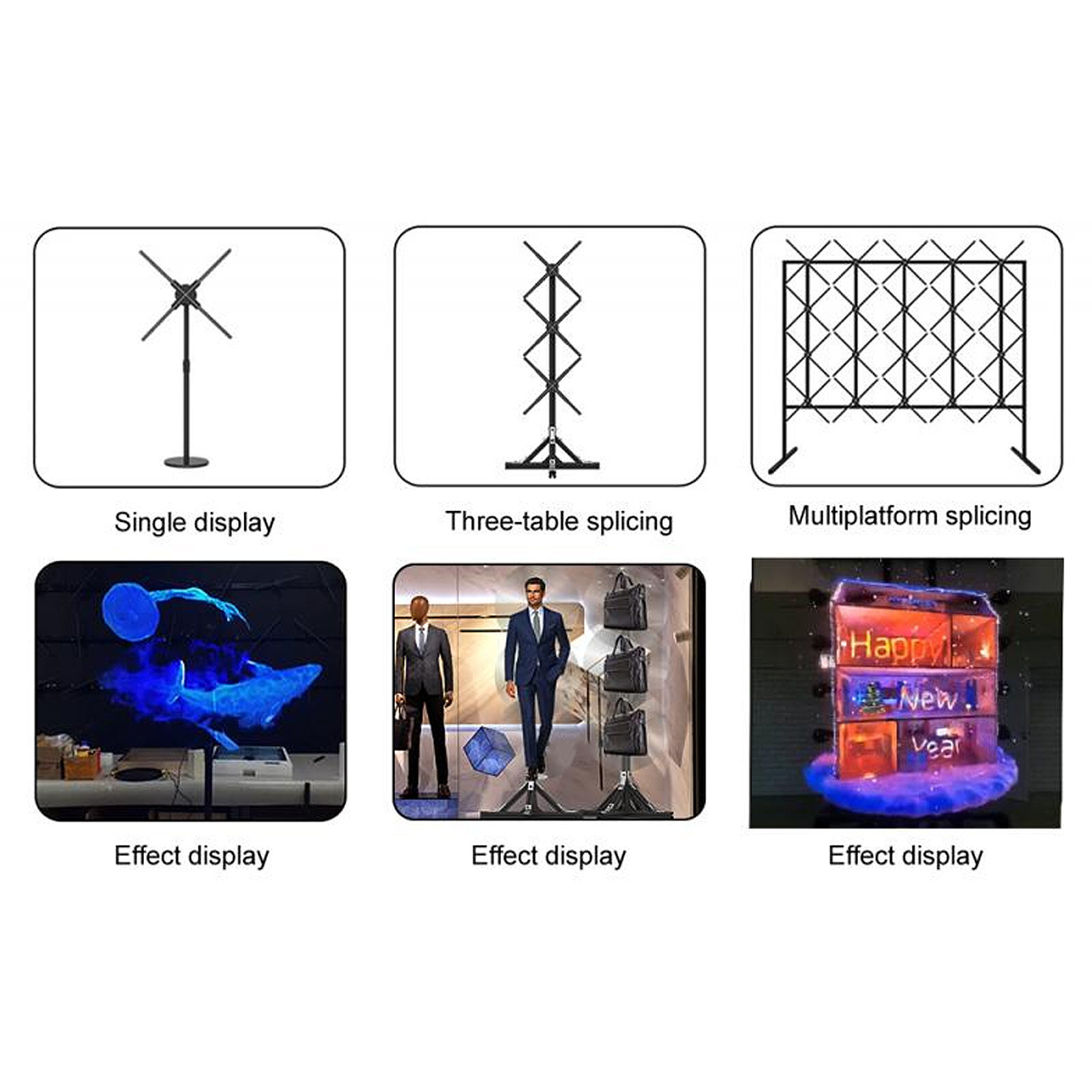 Вентилятор с 3D-голограммой, 678 светодиодное приложение, Wi-Fi, Bluetooth, пульт дистанционного управления, 22-дюймовый голографический вентилятор для проектора для Android, Windows, 100‑240 В, вилка стандарта США