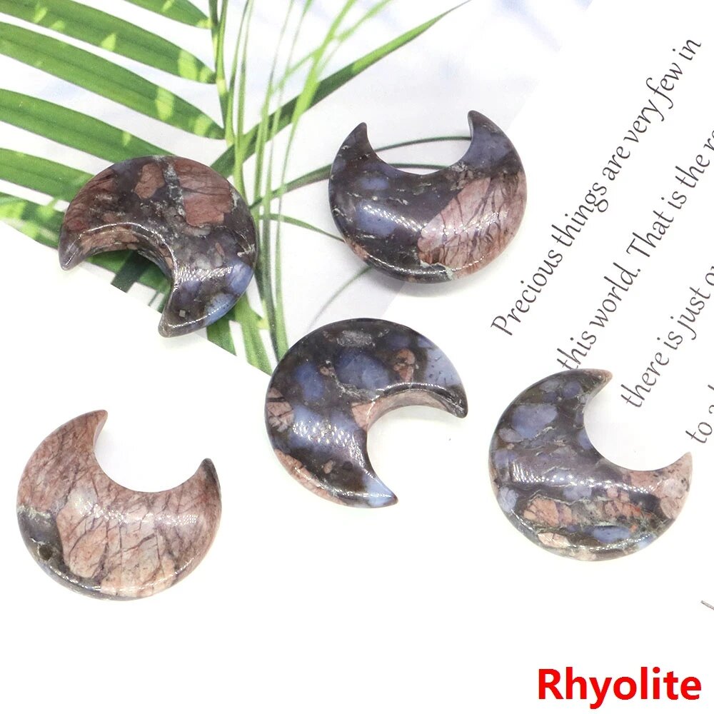 Натуральные кристаллы в форме Луны 30 мм 10 pcs, Rhyolite