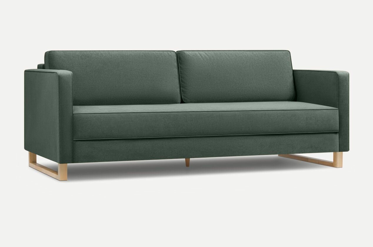 Диван-кровать раскладной Divan.ru Данста Велюр Оливковый 215х102х83 см, спальное место 195х150 см, велюр, зеленый