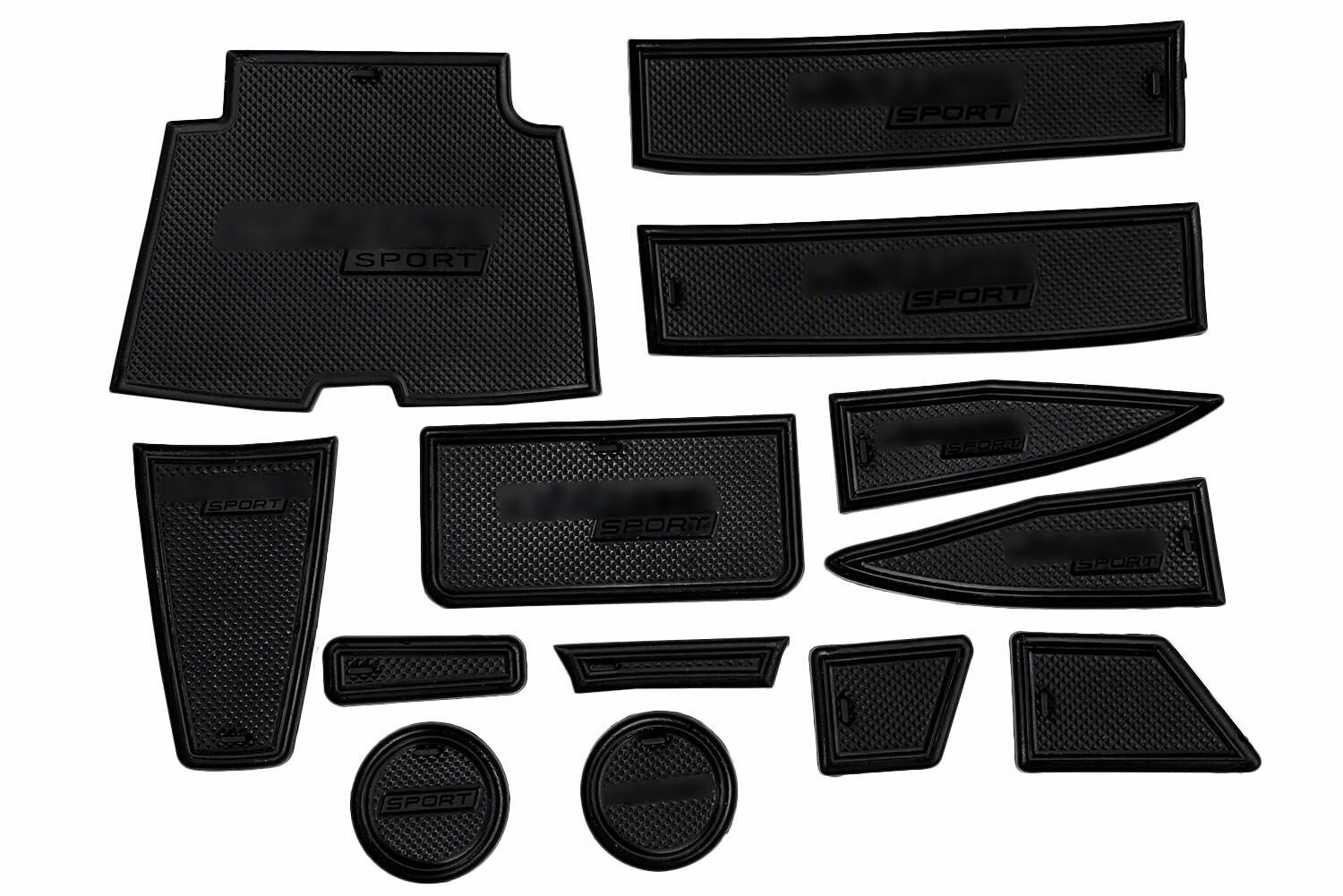 Комплект силиконовых черных ковриков панели приборов и консоли нового образца для Лада Гранта FL