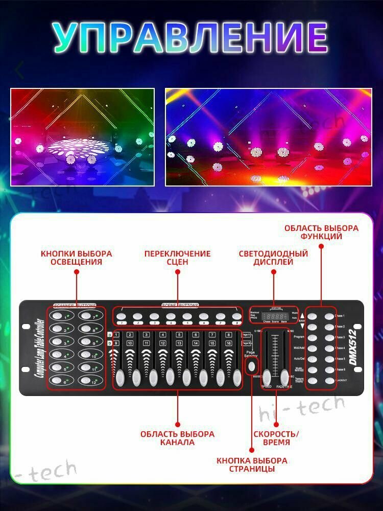 DMX-192 контроллер, dmx пульт светомузыкой