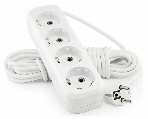 Сетевой удлинитель У4-Е-05 4x5м с/з белый LUX