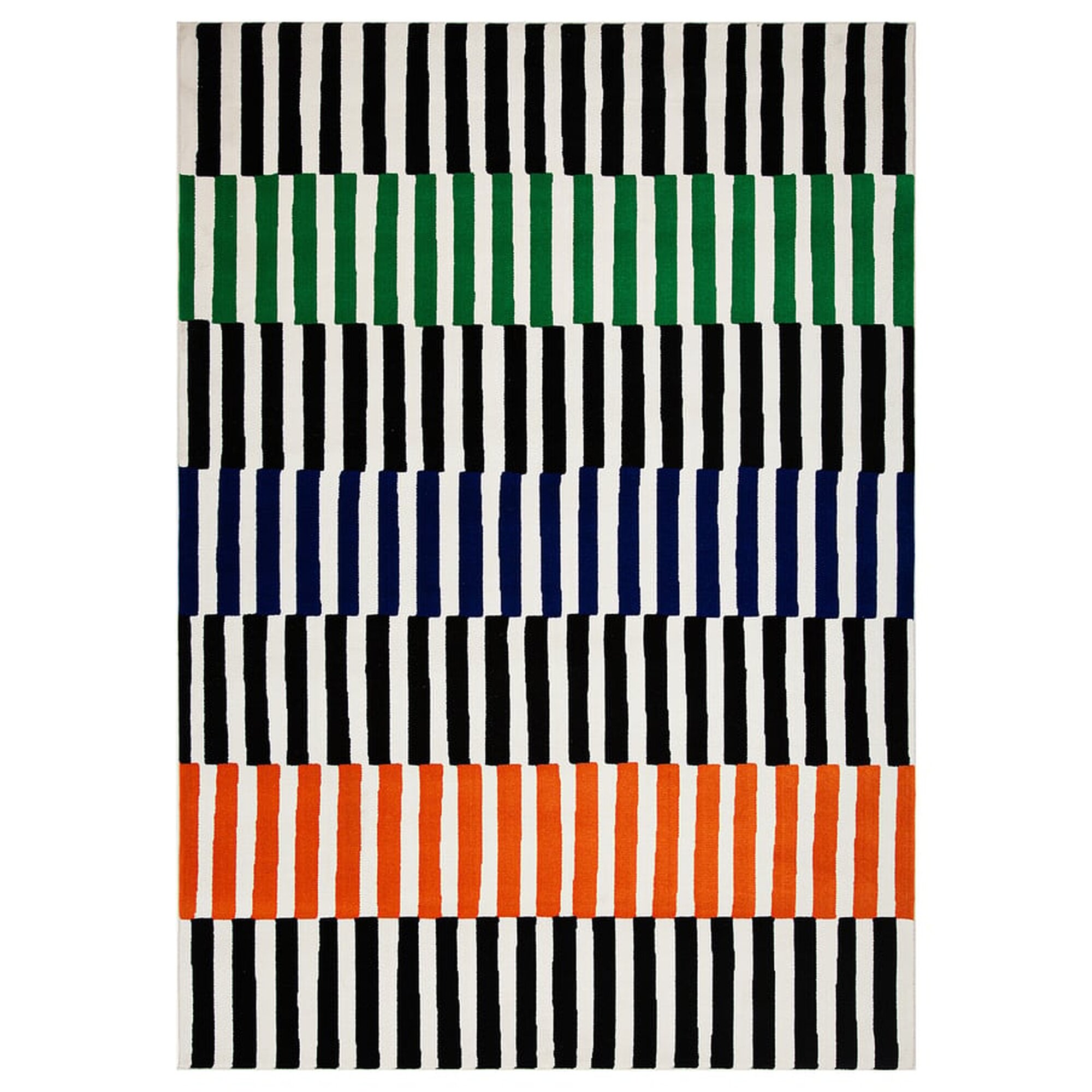 Ковер с коротким ворсом IKEA VANDPLATS 406.009.34, разноцветный/полосатый, 170x240 см