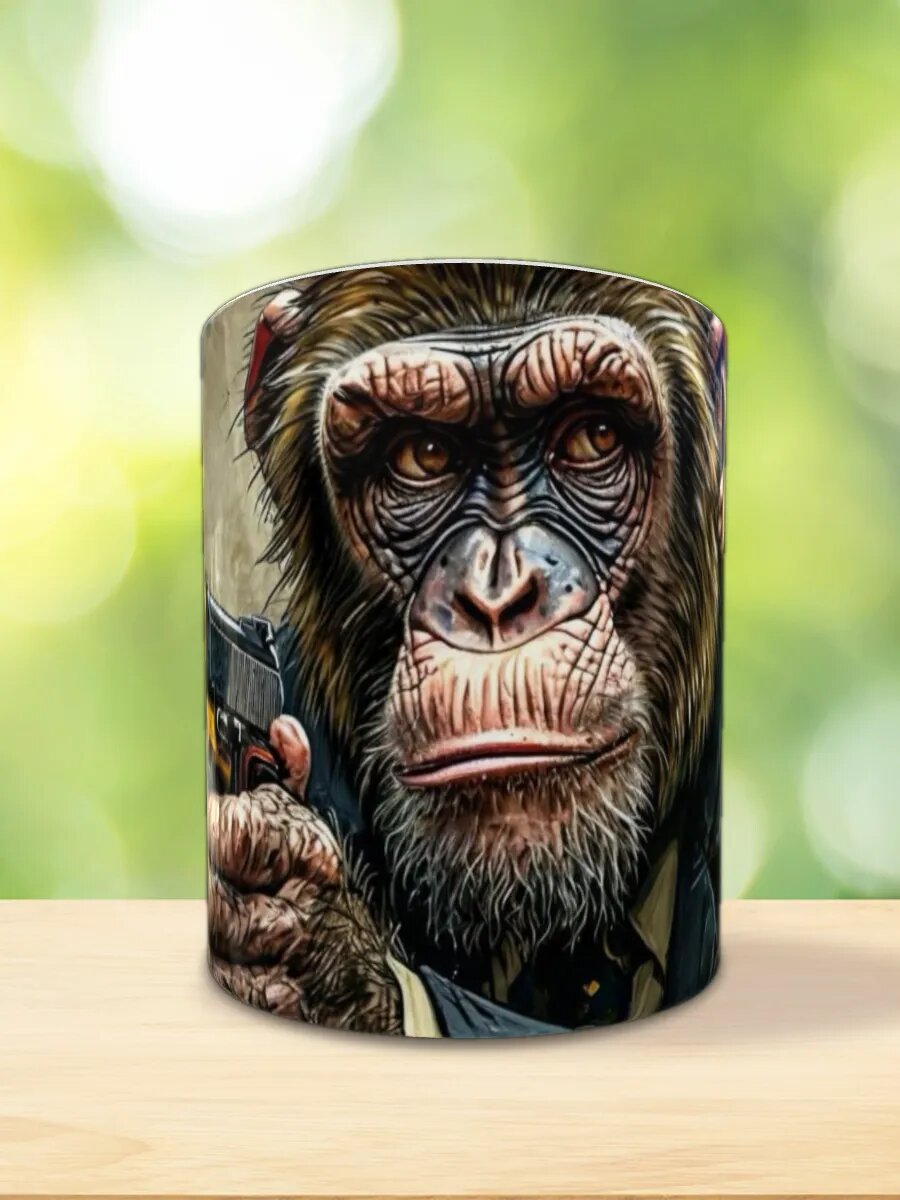 Кружка Обезьяна стреляет бананом