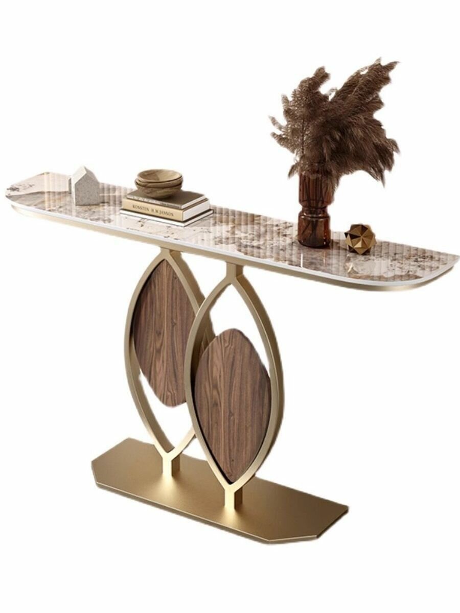 Консольный столик мебельная консоль металлическим золотым основанием