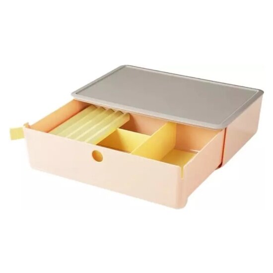 Короб для хранения Deli XDM31pink 1 выдвижной ящик 250x220x125мм розовый пластик