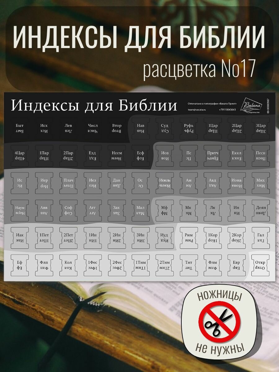 Индексы для Библии. Расцветка 17.