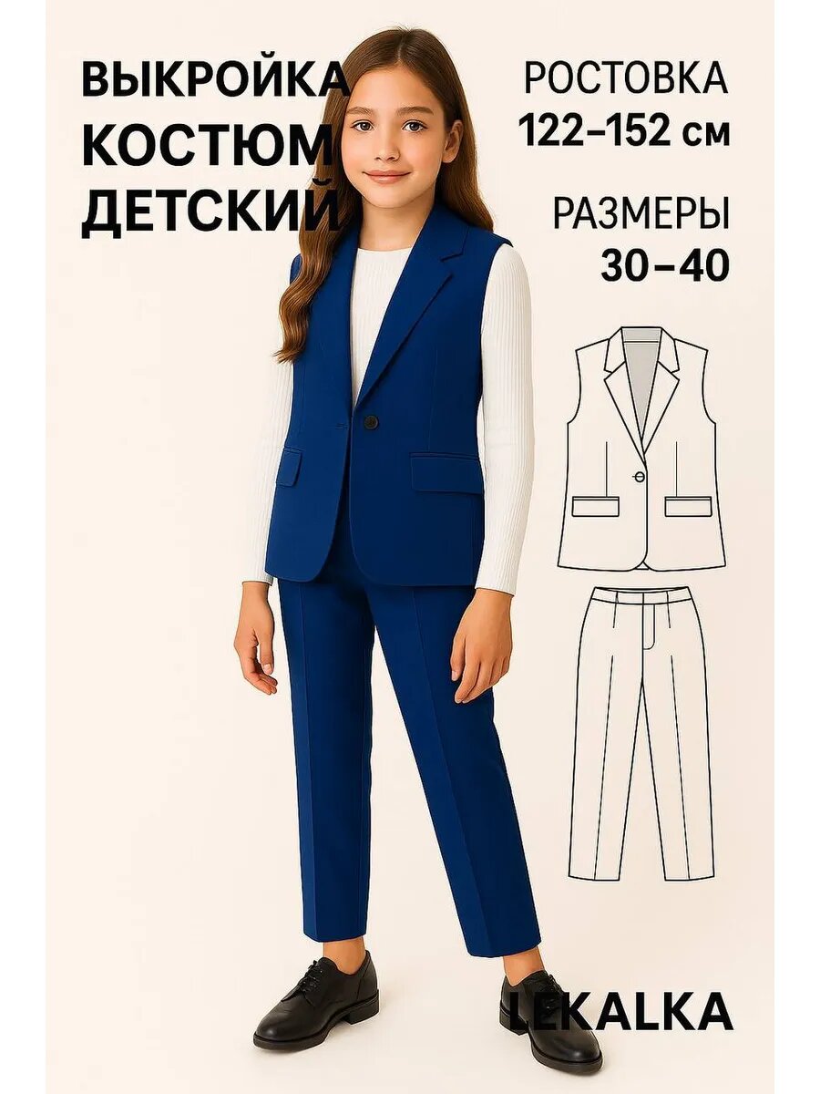Выкройка: костюм с жилетом детский
