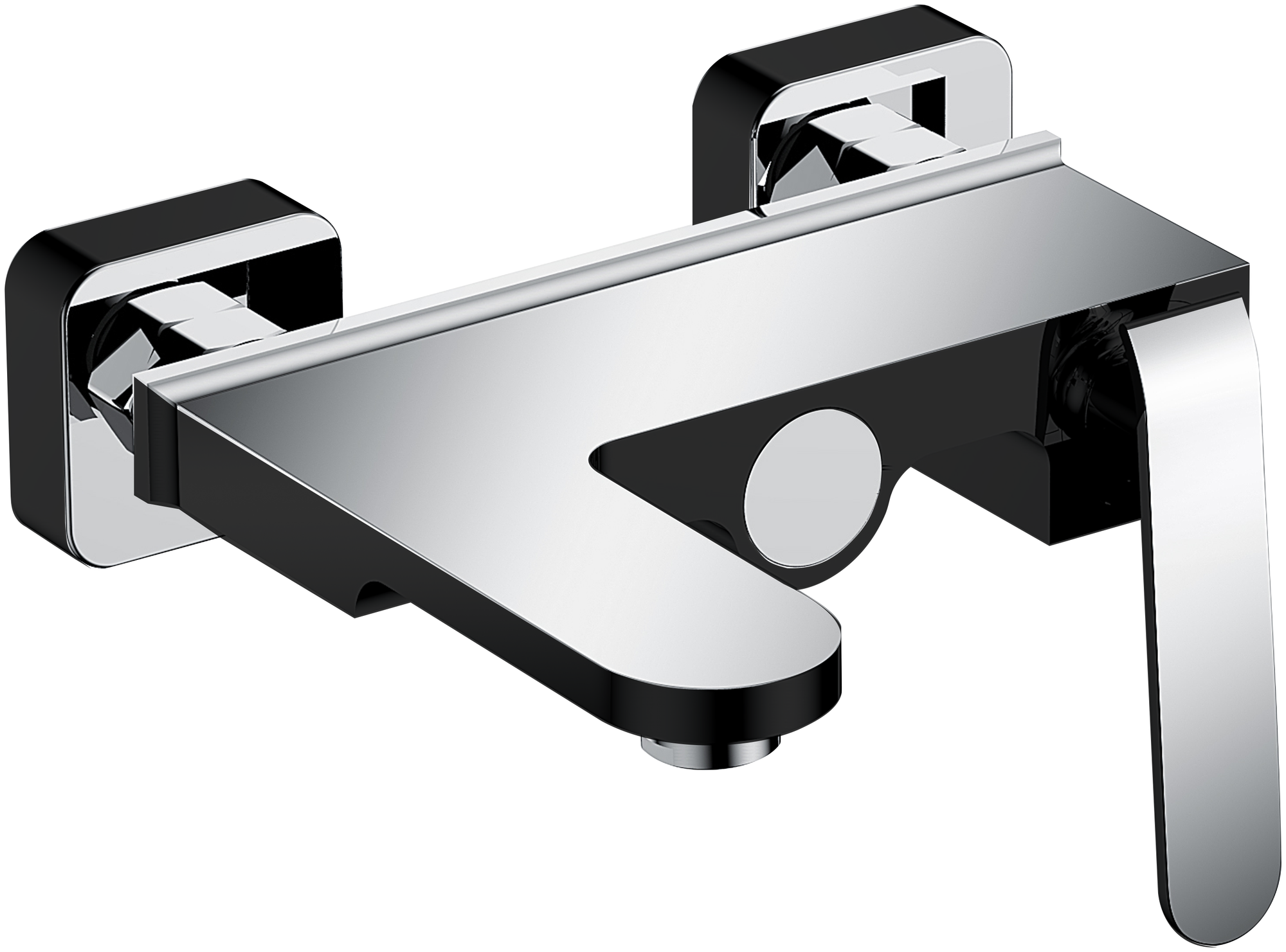 Смеситель Ganzer GZ26031-C, для ванны и душа, с переключателем, черный/хром, длина излива 18 см