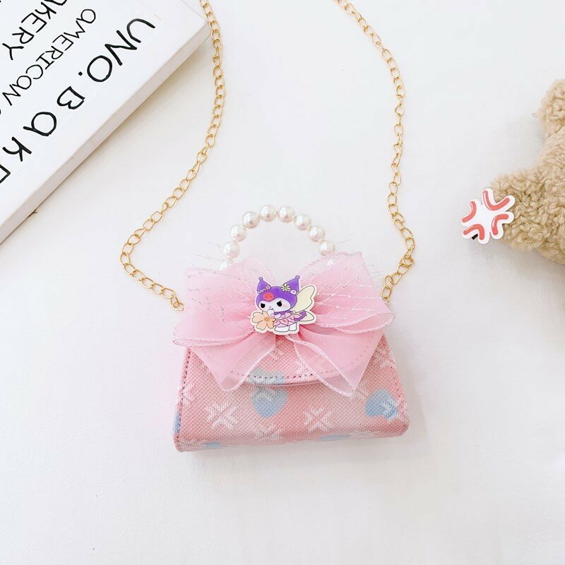 Очаровательная сумочка-принцесса с перламутровыми бусинами и кружевом для девочек от трех до девяти лет, Сердце-принцесса