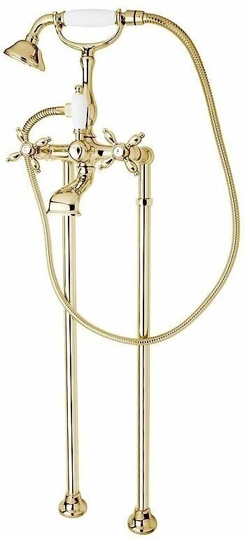 NOSTALGIA-VDP-03/24-M Напольный смеситель для ванны с ручным душем, Золото