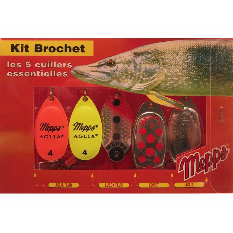 Набор блёсен Mepps Brochet, для ловли хищной рыбы, вращающиеся