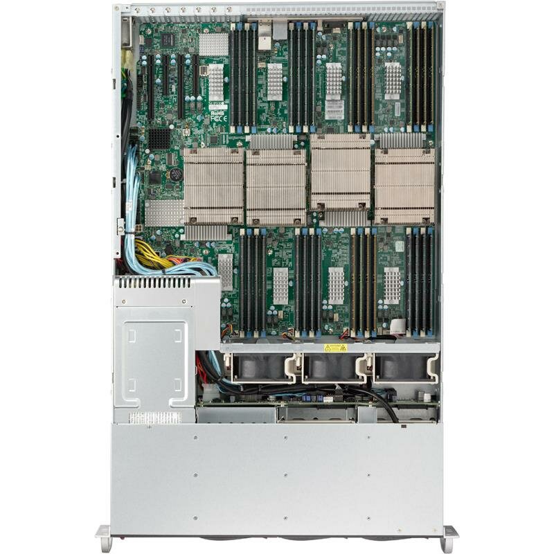 Серверная платформа Supermicro SYS-8028B-C0R4FT 2U 4xLGA2011 (E5-46xx) C602J, 32xDDR4,6x3.5 HDD, 8xSAS,2x10GbE 2x1400W