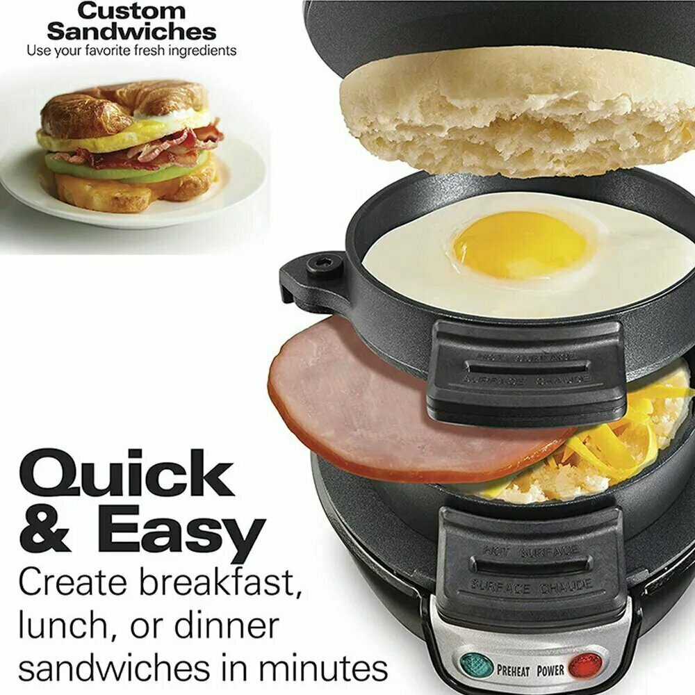 Кухонный гриль-тостер красного цвета, 3 в 1, с автоматическим управлением, без BPA, легко чистить, евро-розетка 220 В