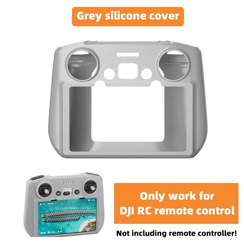 Силиконовый чехол-клетка для DJI MINI 3 PRO, шнурок для пульта BRDRC Grey cover